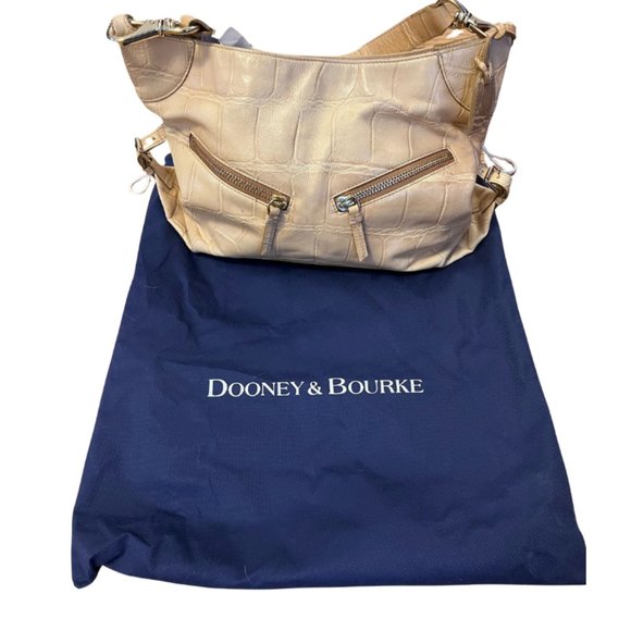 Dooney & Bourke | Bags | Dooney Bourke Croco Embossed Hobo Bag With ...